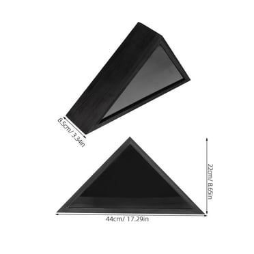 Triangular Storage Box, Black, Brown, Black|Flag Display Case Wood ...