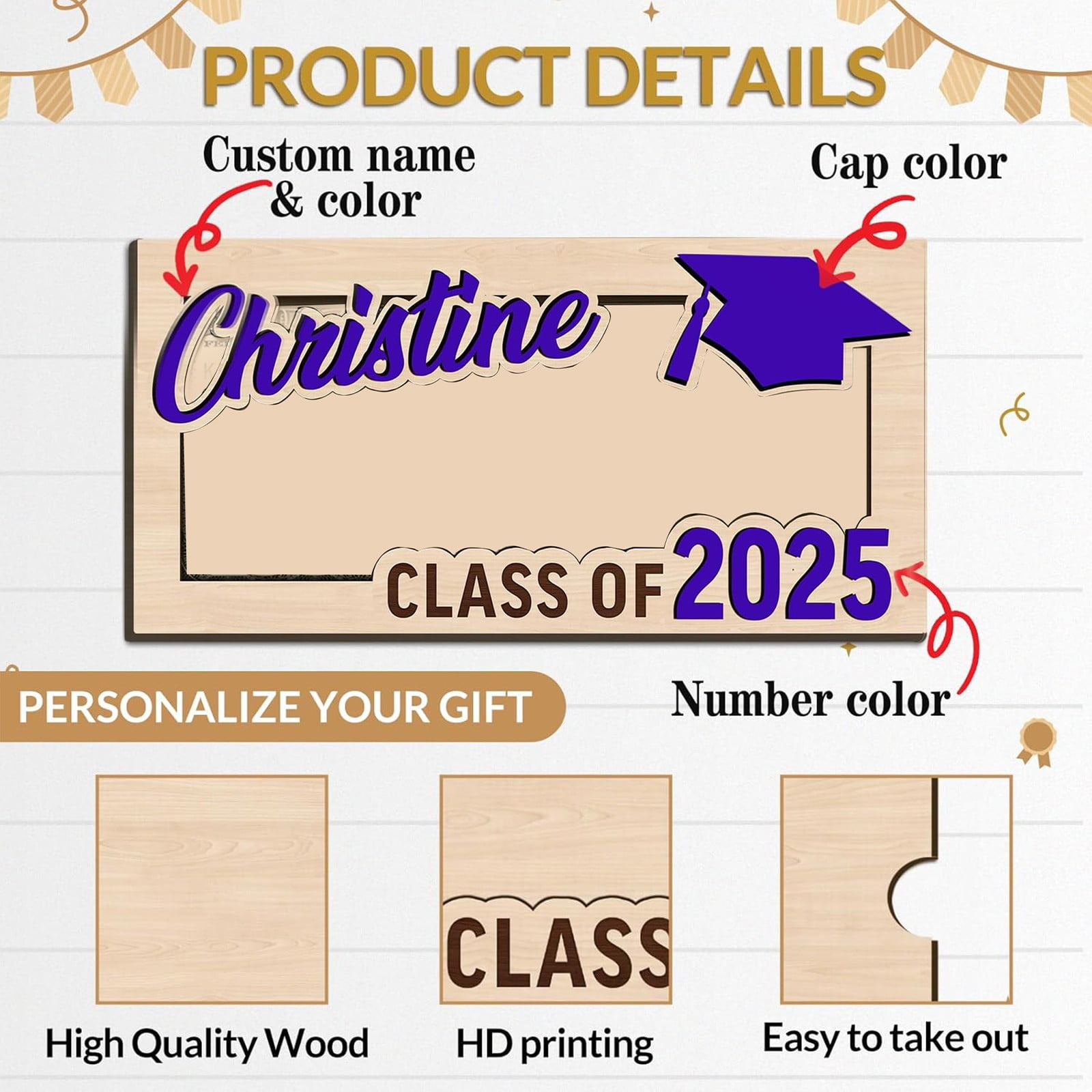 Clearance sell！ GraduationMoney Holder Wooden Graduation Card Box ...