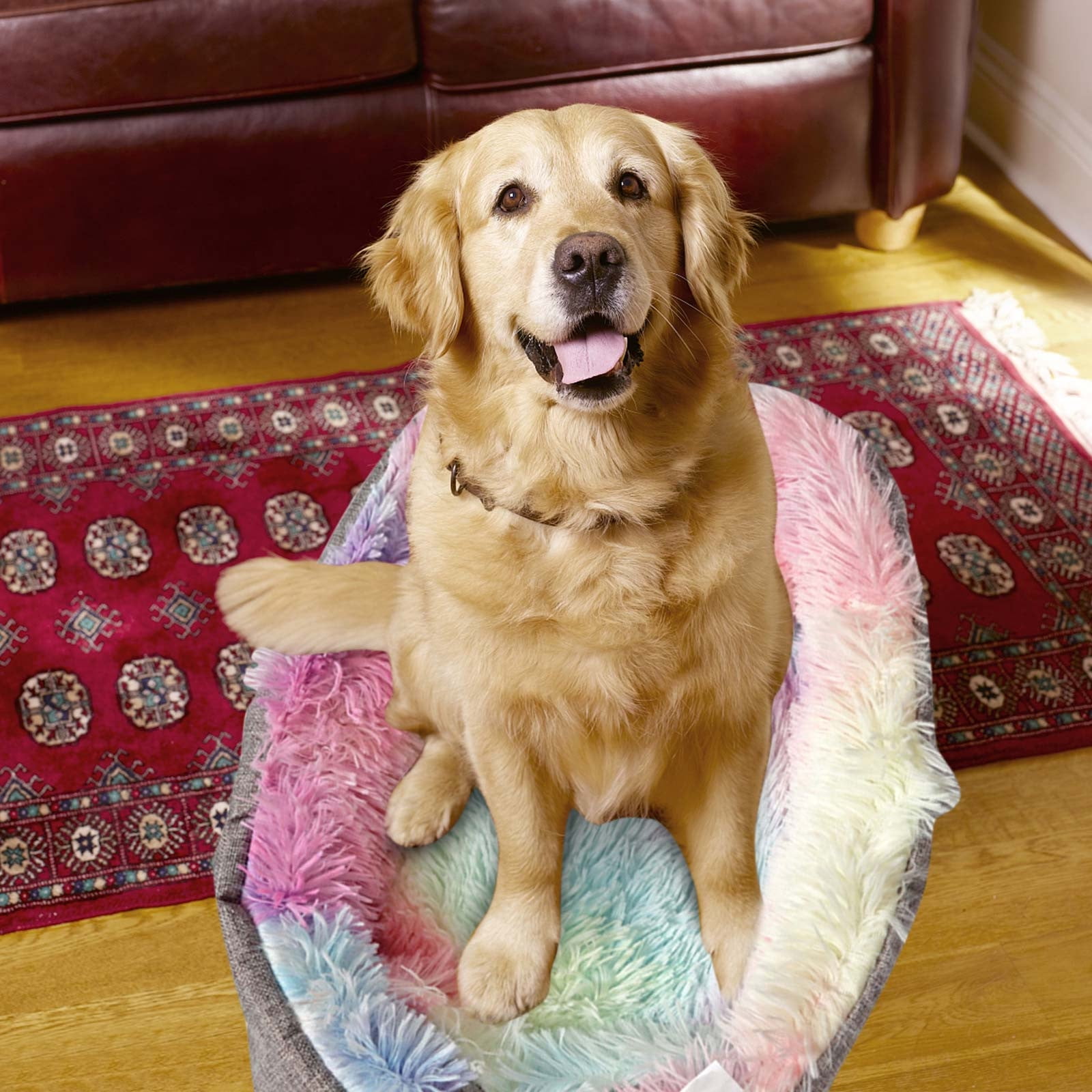 Clearance Under $10 Machine Washable Plush Dog Bed Calming Dog Cat Bed ...