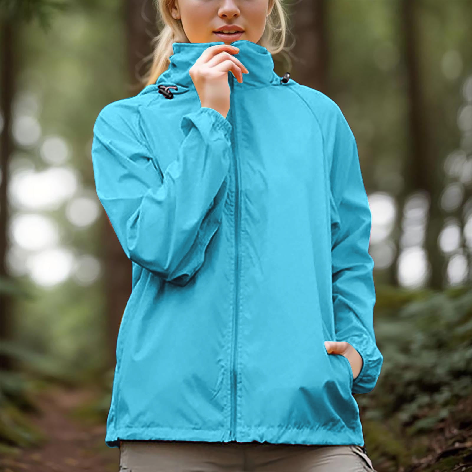 Sevevn Rain Womens With Hood Windbreaker Jackets Sun Hoodie Light ...
