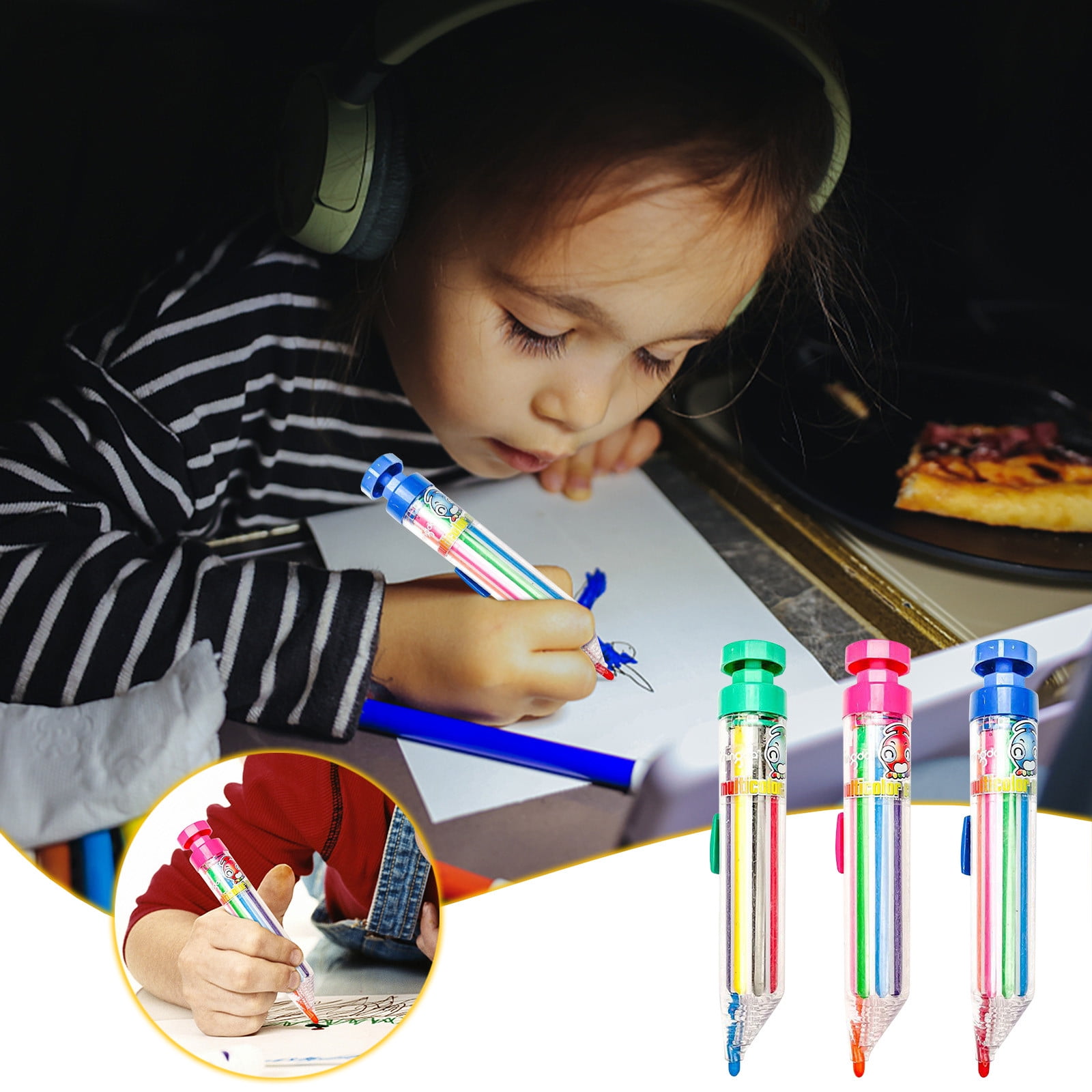 Clearance under 5 Back to College 8 Colors Press Action Multicolor ...