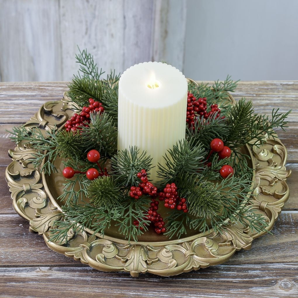Clearance under 5, Christmas Decoration Wreath Candle Candlestick ...