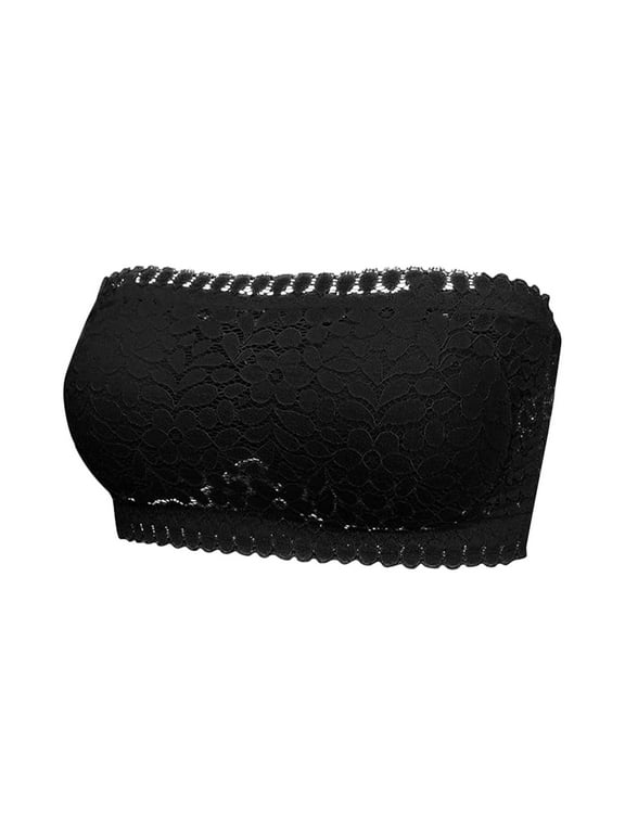 YouLoveIt Women's Bandeau Bra Lace Chest Wrap Floral Lace Tube Top Bra ...