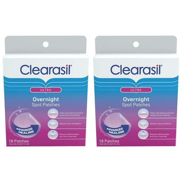 Clearasil Overnight Spot Patches, Advanced Healing Hydrocolloid Acne ...