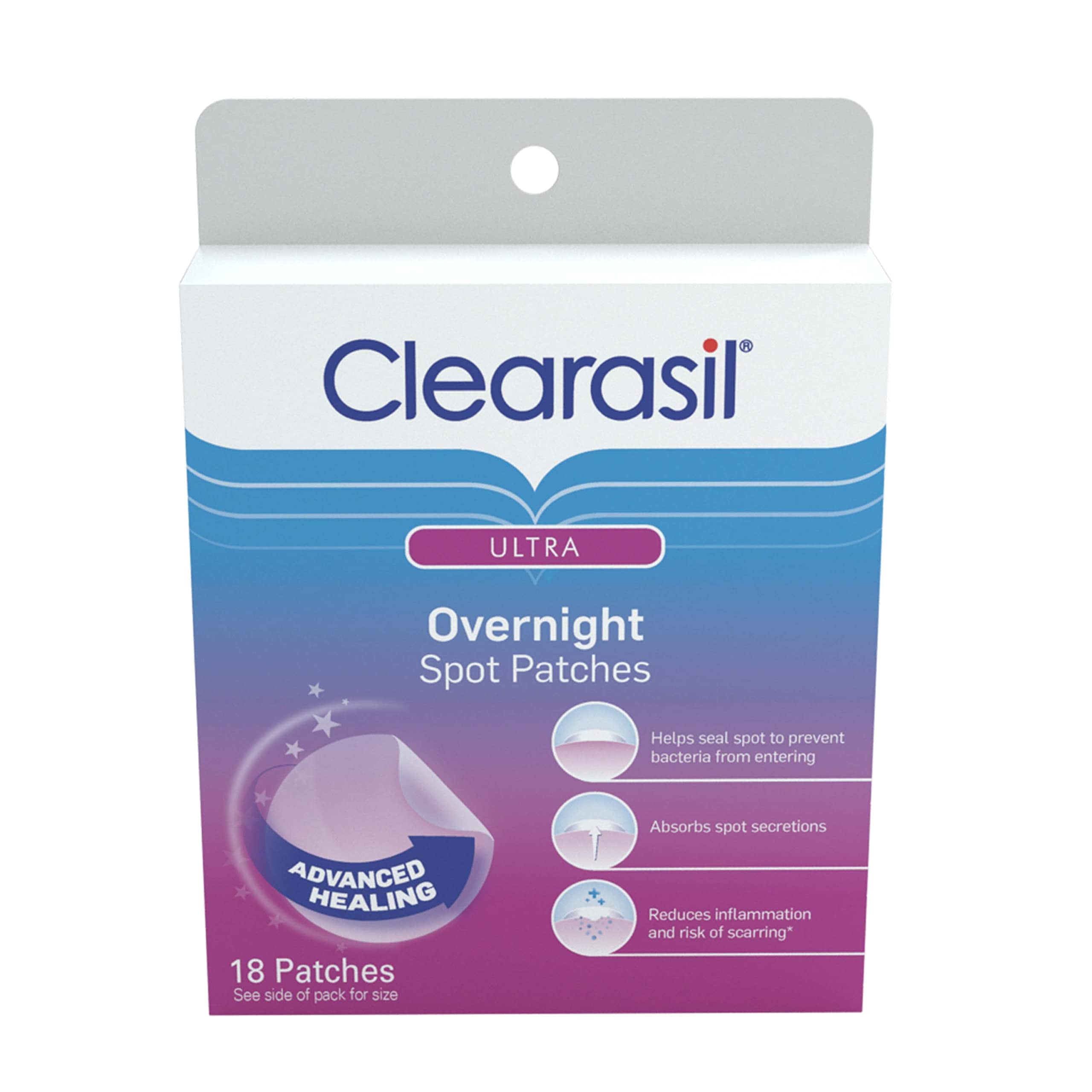 Clearasil Overnight Spot Patches, Advanced Healing Hydrocolloid Acne ...