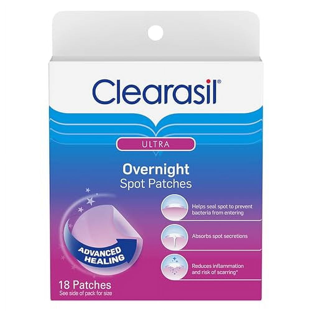 Clearasil Overnight Spot Patches, Advanced Healing Hydrocolloid Acne ...