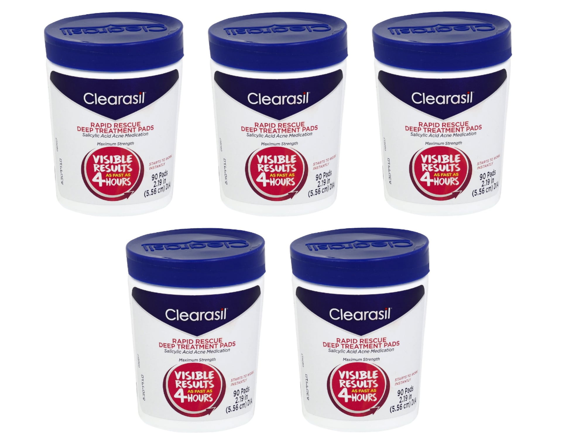 Clearasil Rapid Rescue Deep Treatment Acne Pads, 90 Count - Pack of 5 ...