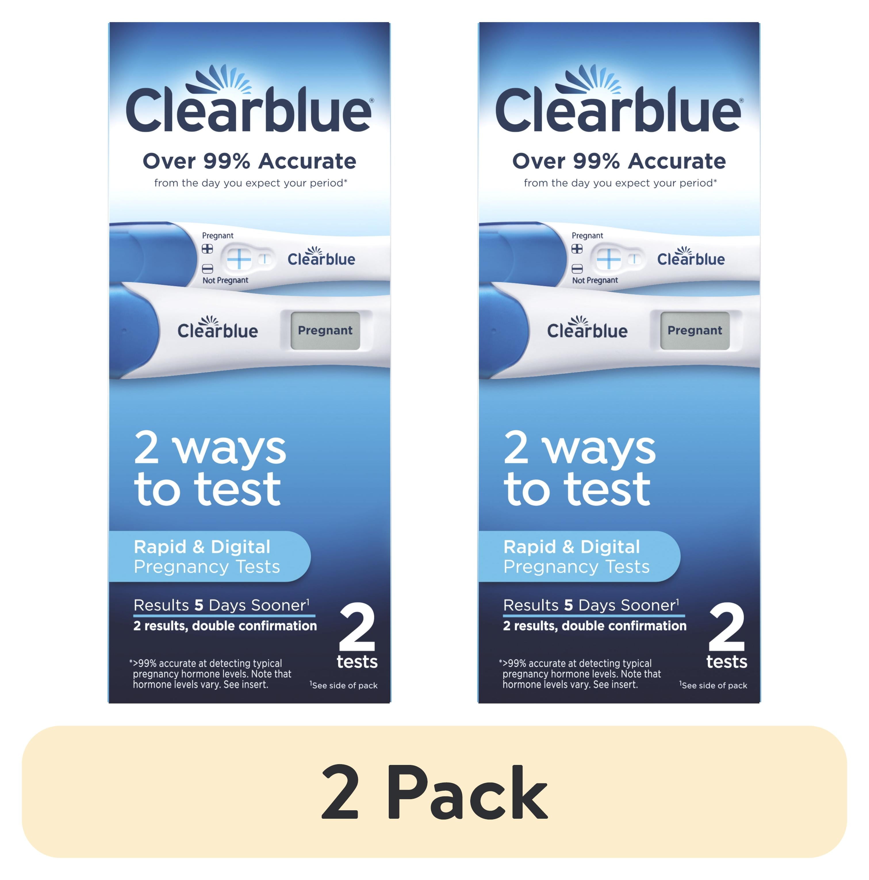 (2 pack) Clearblue Pregnancy Test Combo Pack, Digital with Smart ...