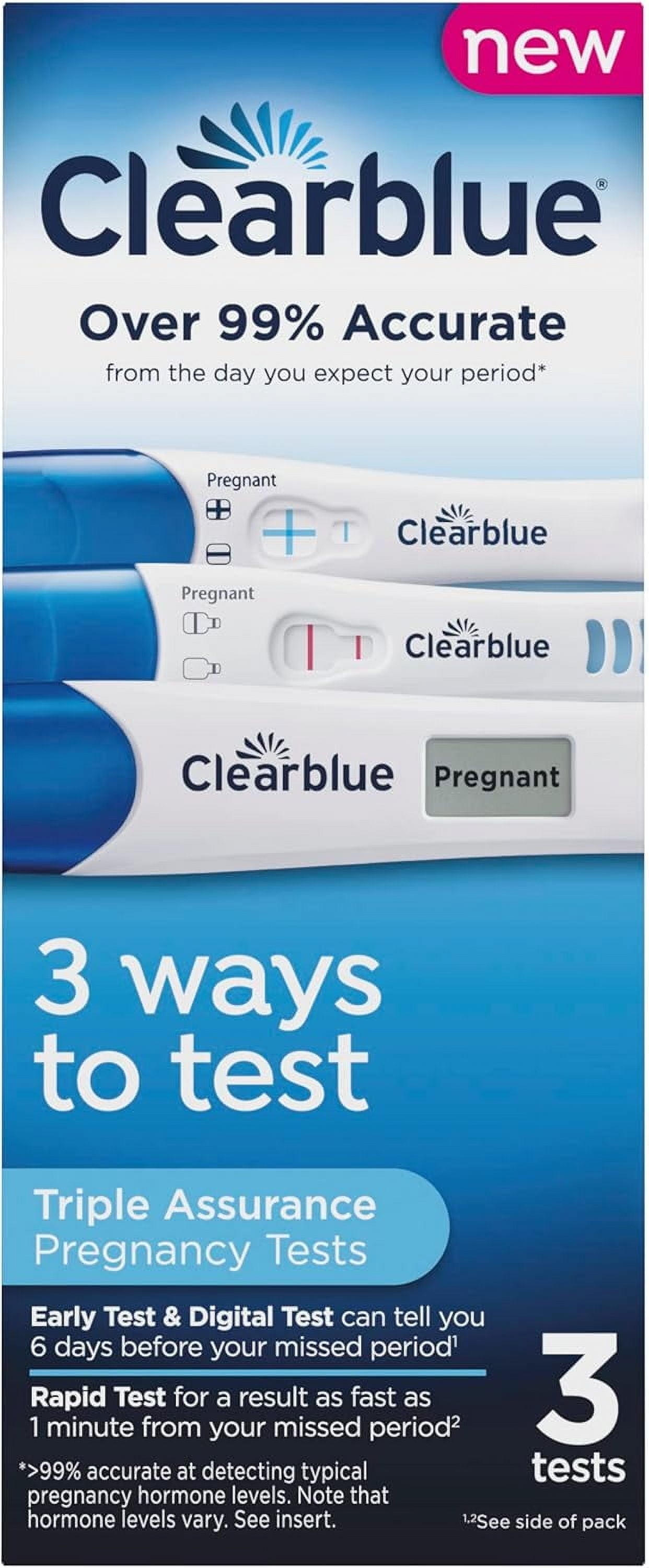 Clearblue Triple Assurance Pregnancy Test Kit, Home Pregnancy Tests, 3 ...
