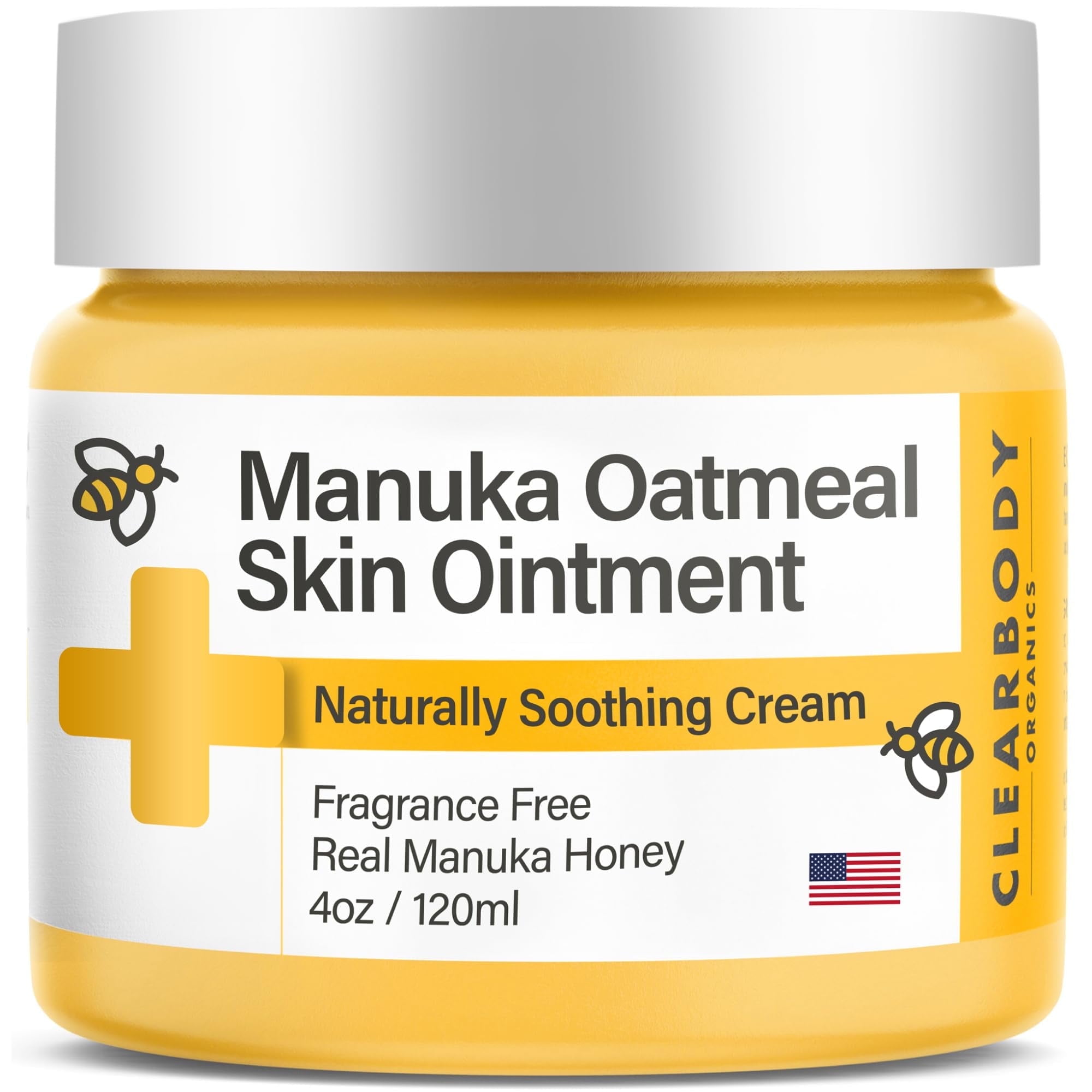 Clearbody Organics 4 oz. Manuka Honey Cream with Colloidal Oatmeal ...
