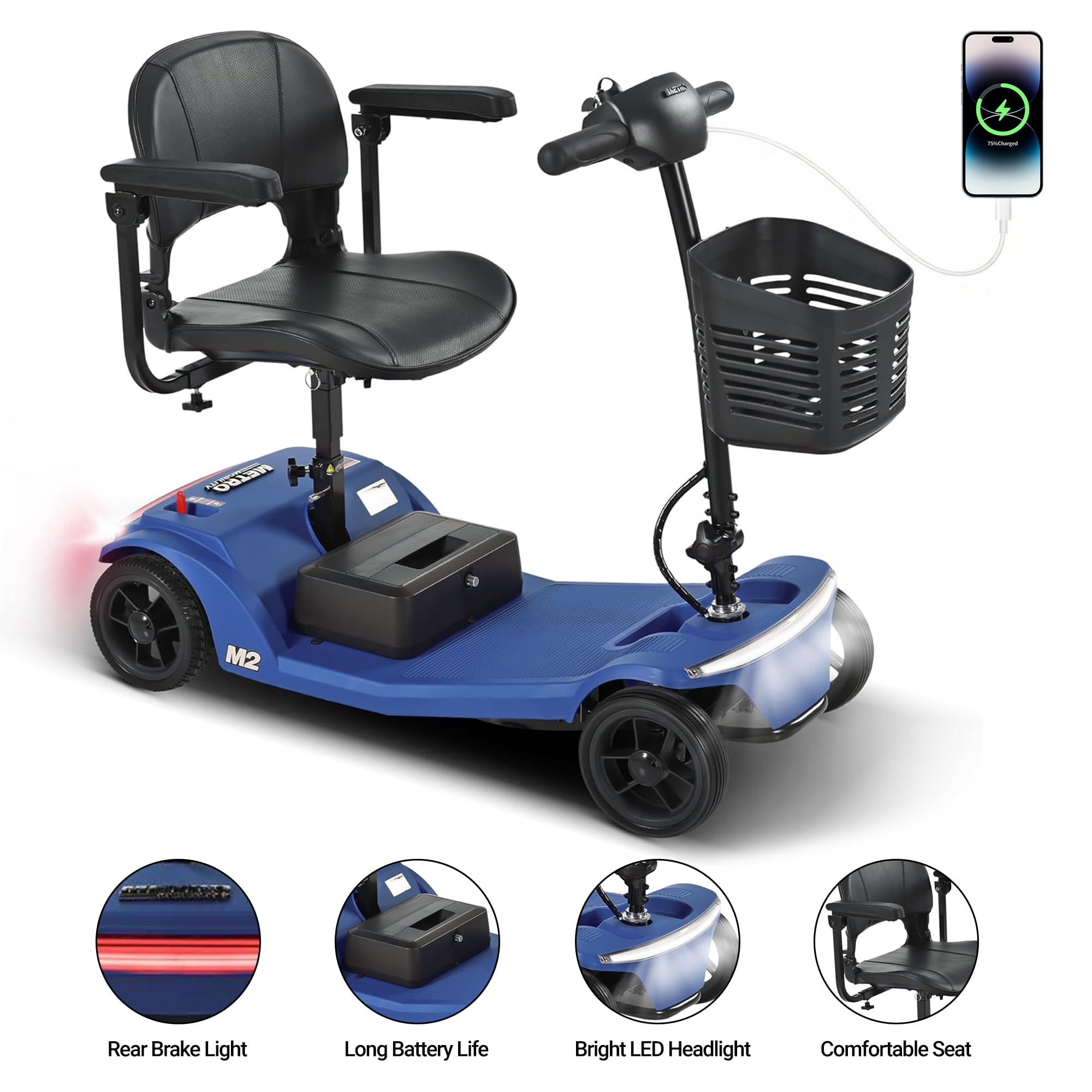 Segmart Foldable 4 Wheel Mobility Scooter for Seniors , portable ...