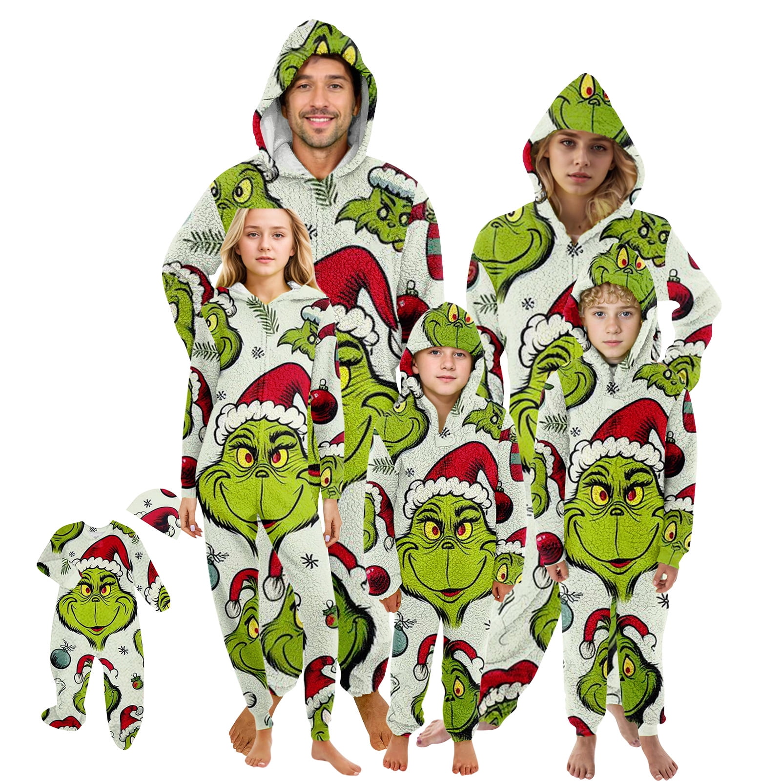 Clearence!!! Tplvbz Family Christmas Grinch Onesie Pajamas- Grinch ...
