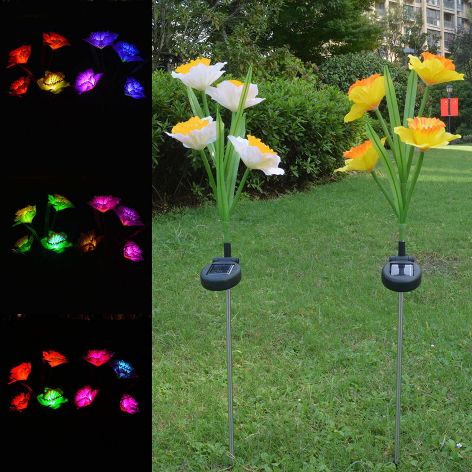 Clearence under 10$!Outdoor Lights,2 Sets Of 4 Solar Daffodil Flower ...