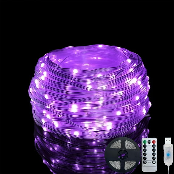 Clearhill Fairy Lights 20M/65.6FT Purple 200LED USB Soft wire String ...