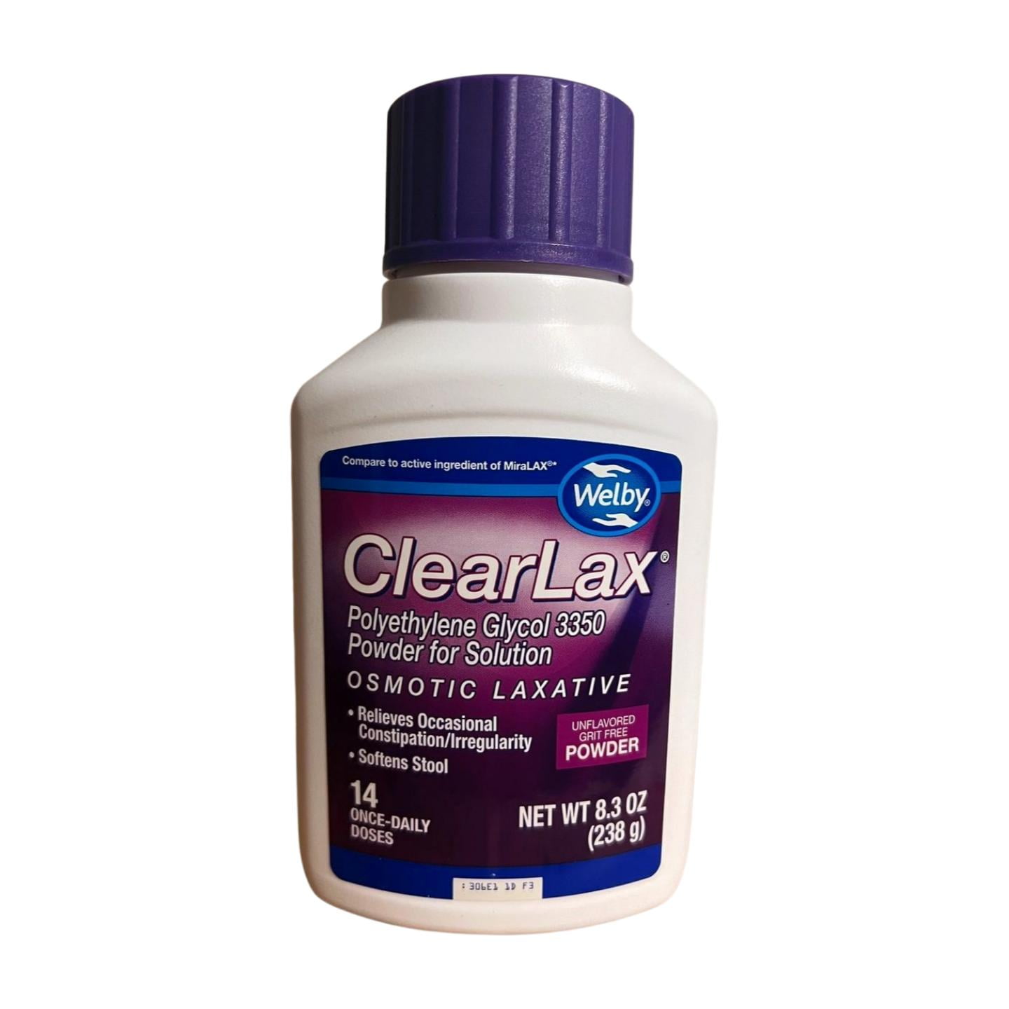Clearlax Polyethylene Glycol 3350 Powder, Osmotic Laxative, Unflavored ...
