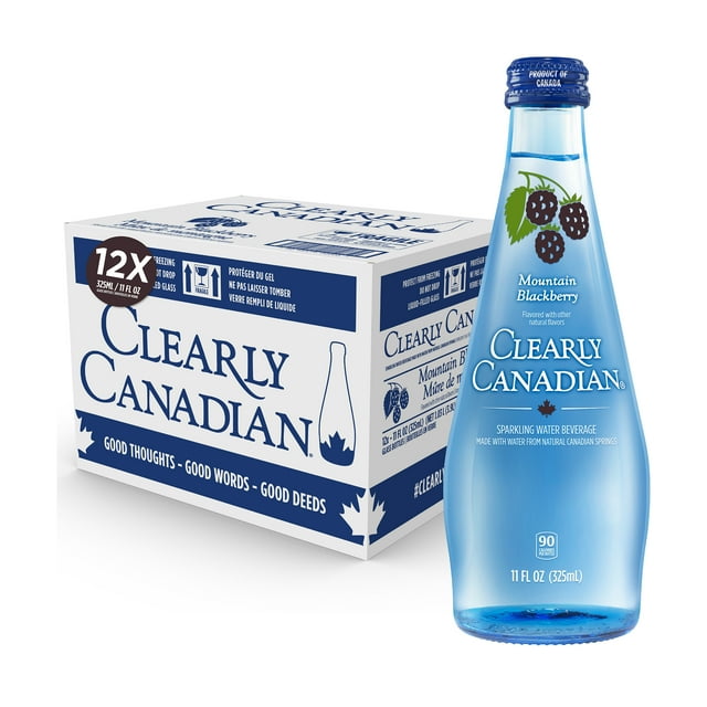 Clearly Canadian Carbonated Natural Beverage, Mountain Blackberry Flavored Sparkling Water, 11 ...