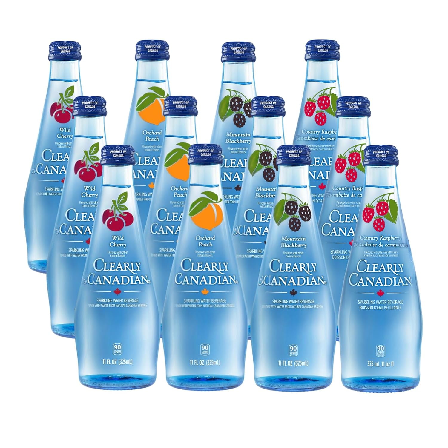 Clearly Canadian Sparkling Flavored Water (4 Flavor Sampler, 12 Pack Variety) - Walmart.com