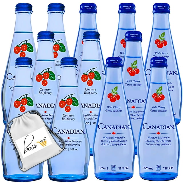 Clearly Canadian Sparkling Water Beverage 12-Pack Variety Bundle, 6 Country Raspberry & 6 Wild ...