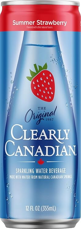 Clearly Canadian Summer Strawberry Sparkling Water 24 Pack of Cans ...