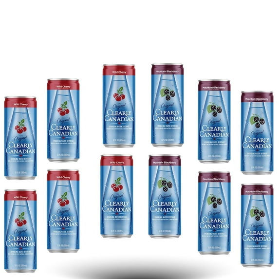 Clearly Canadian Wild Cherry & Mountain Blackberry Sparkling Water 12 ...