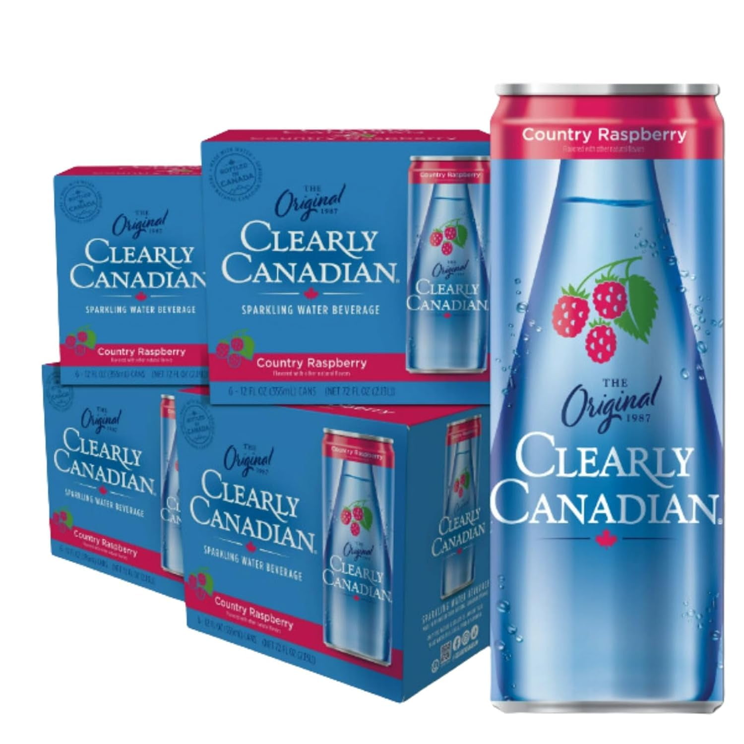 Clearly Canadian Zero Sugar Country Raspberry 4 - 6 packs (24 cans ...