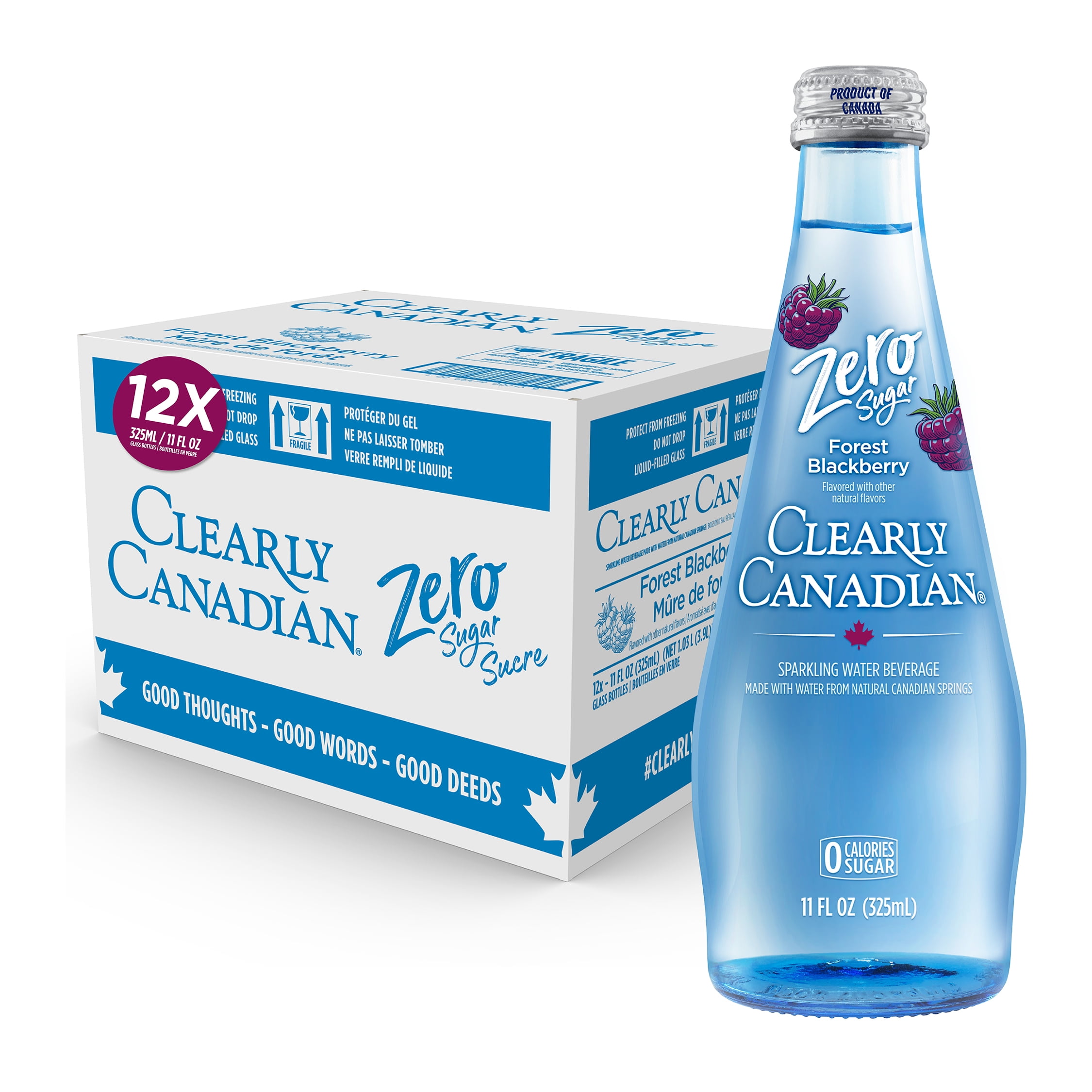 Free Shipping! Clearly Canadian Zero Sugar Forest Blackberry Sparkling ...