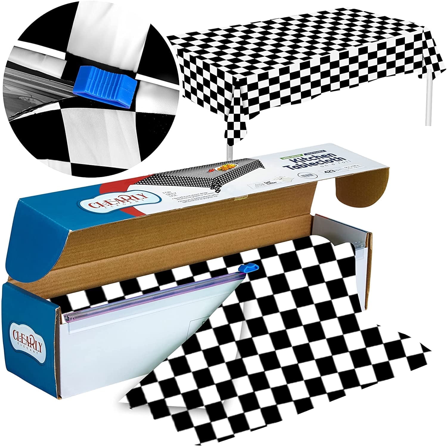 Clearly Elegant Black & White Gingham Checkered Plaid Picnic/Party ...