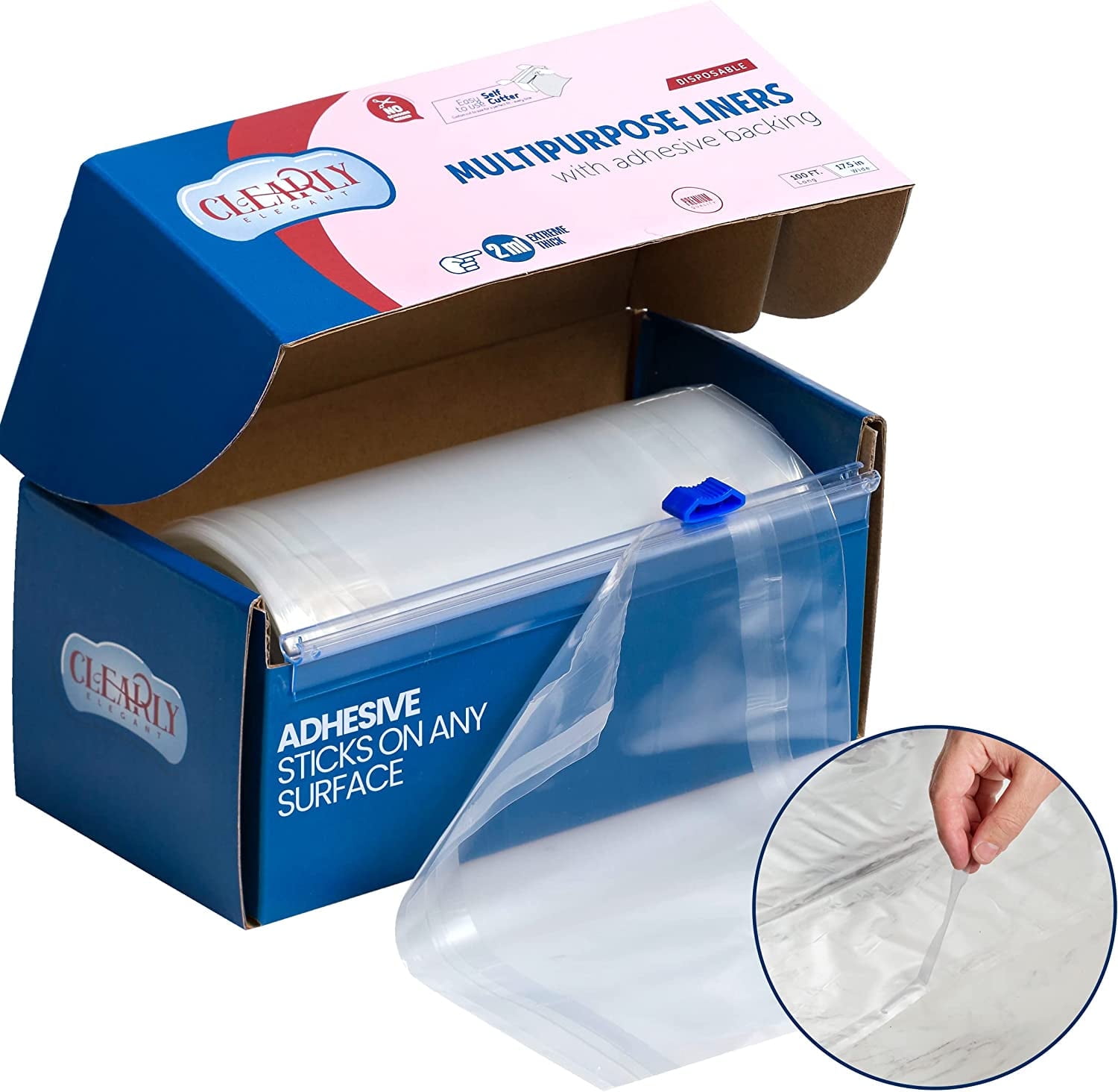 Clearly Elegant Clear Adhesive Plastic Liners with Easy Self-Cutter for ...