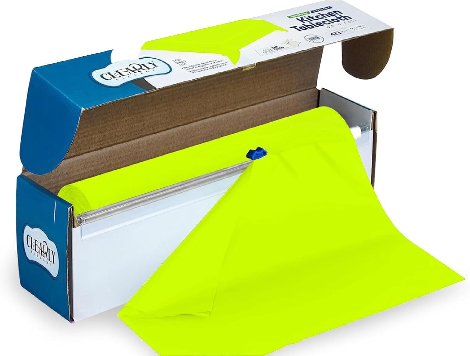 Clearly Elegant Light Green Disposable Plastic Tablecloth Roll with ...