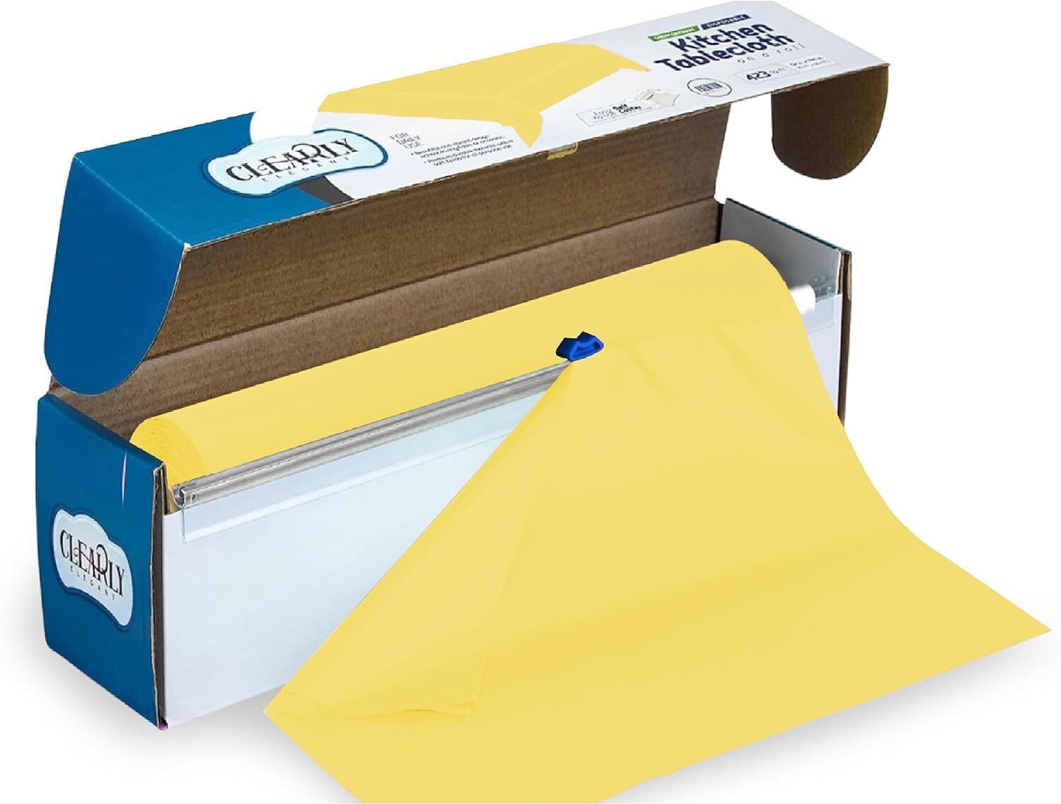 Clearly Elegant Yellow Disposable Plastic Tablecloth Roll with Self ...