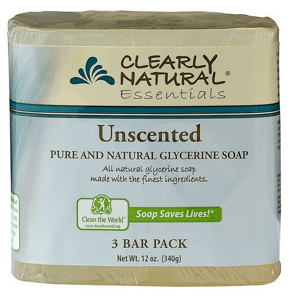 Clearly Natural Unscented Glycerin Bar Soap, Pure, Fragrance Free ...