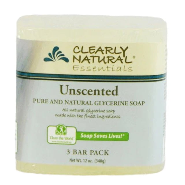 Clearly Natural Glycerine Bar Soap, Unscented, 3 Count, 4 oz each ...