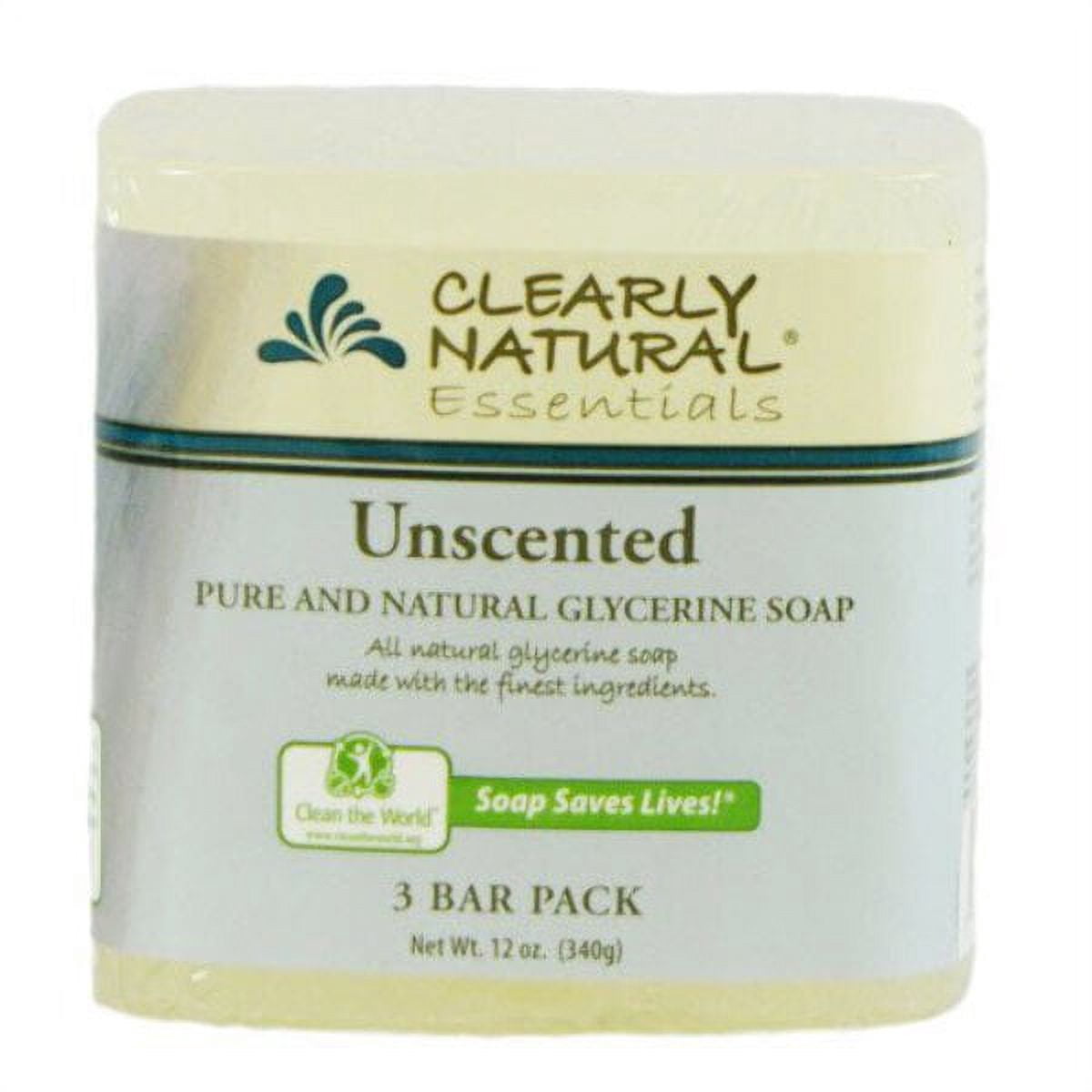 Clearly Natural Glycerine Bar Soap, Unscented, 3 Count, 4 oz each ...