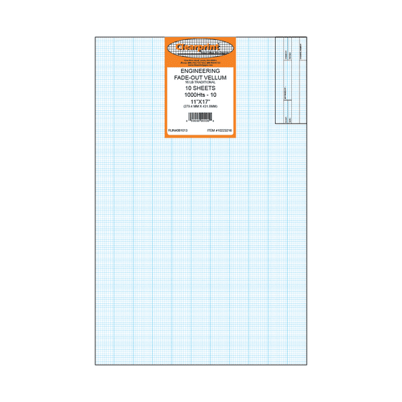 Clearprint 1000H 11" x 17" Design Vellum Sheets with Engineer Title ...