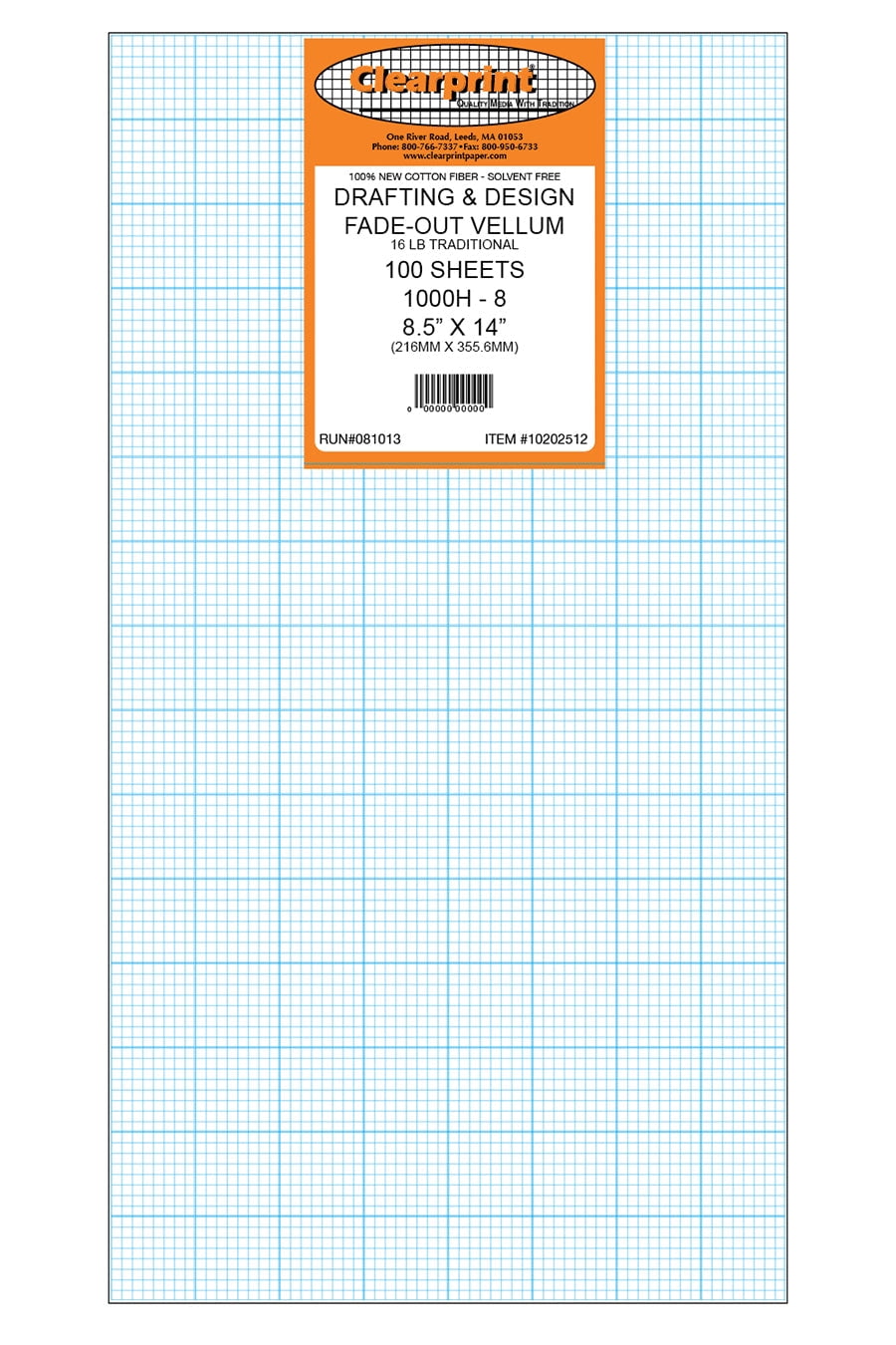 Clearprint 1000H 8.5" x 14" Design Vellum Sheets with 8x8 Fade-Out Grid ...