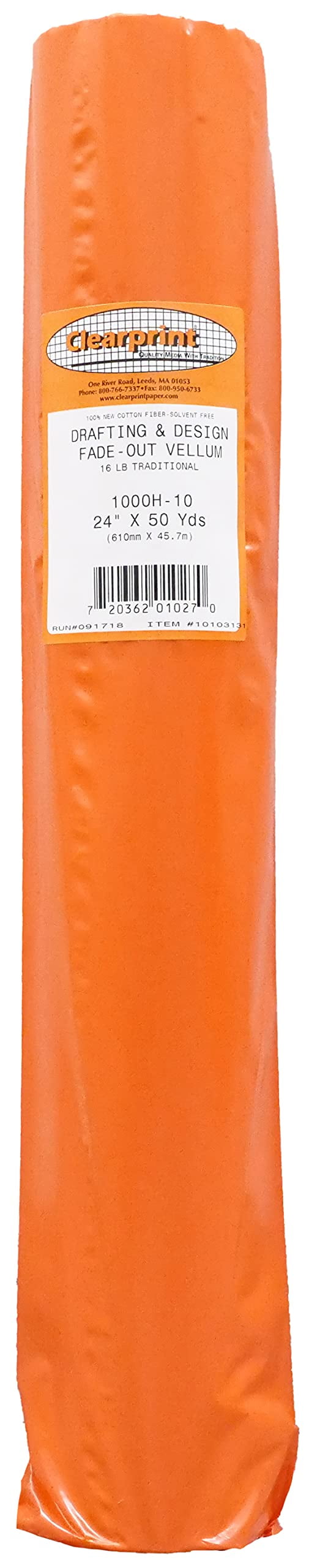 Clearprint 1000H 24" W x 20 Yards Long Design Vellum Roll with 10x10 ...