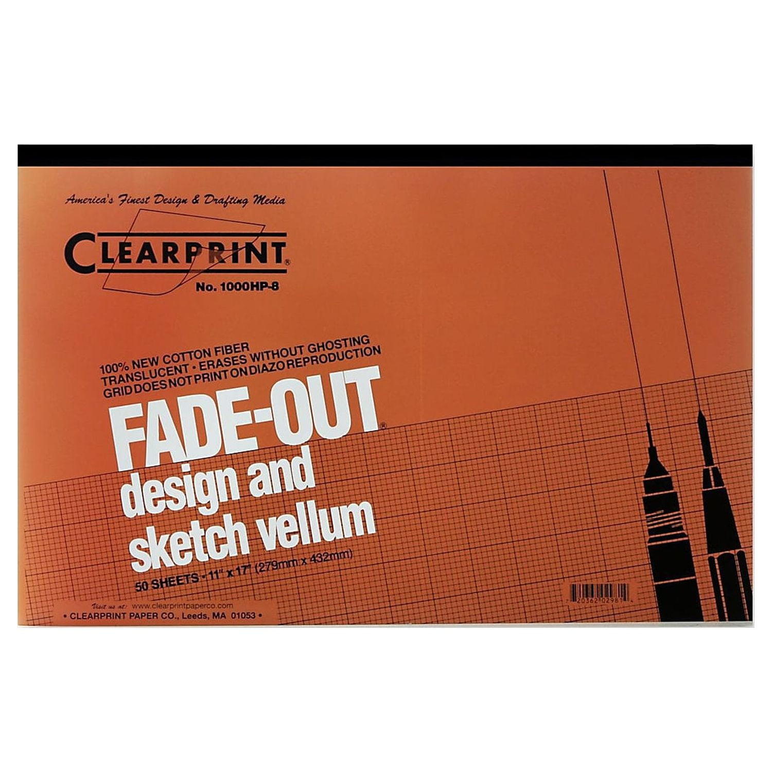 Clearprint Design and Sketch Pad, 8x8 Grid, 11in x 17in - Walmart.com