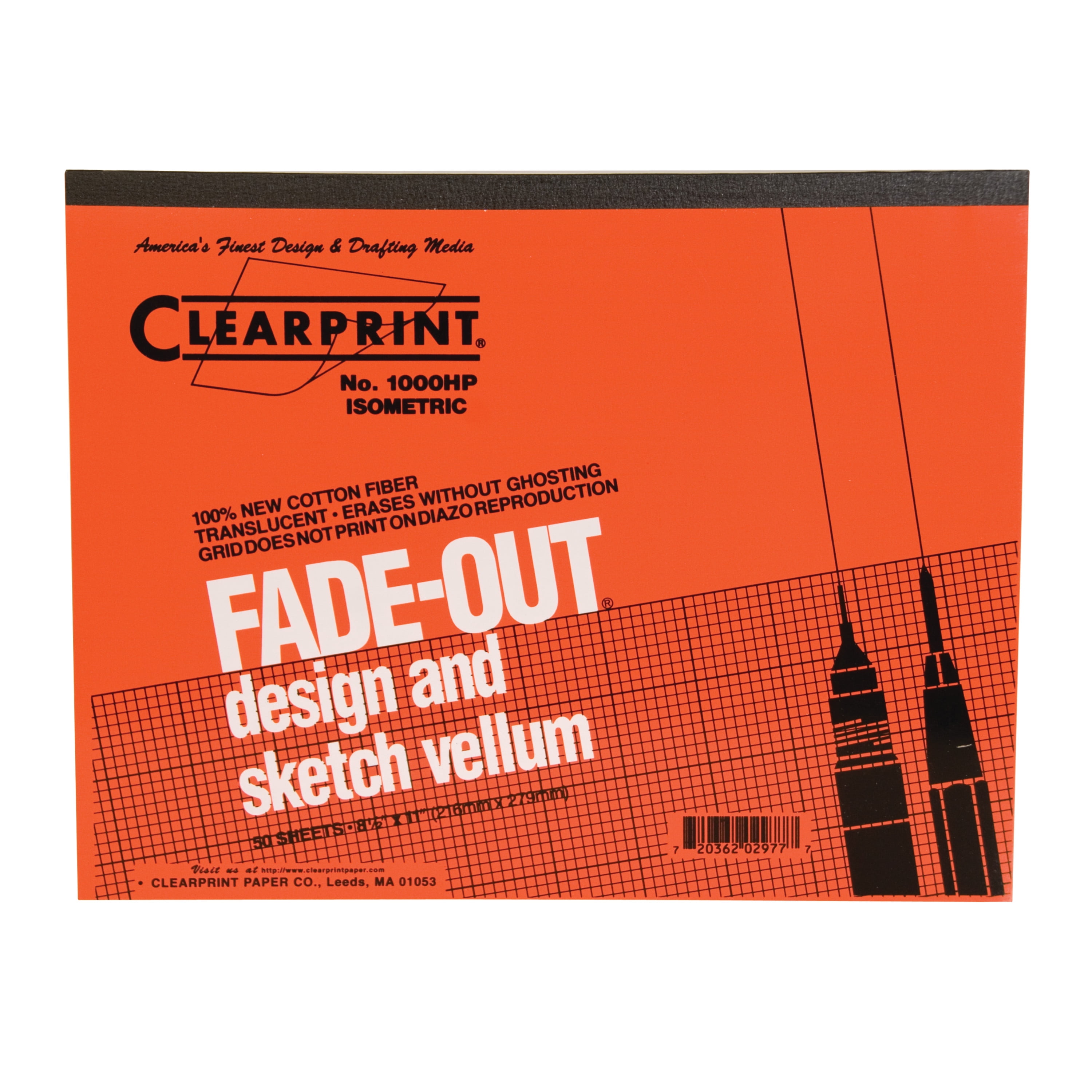 Clearprint Sketchbook Paper Drawing Pad, Isometric Grid, 8.5in x 11in ...