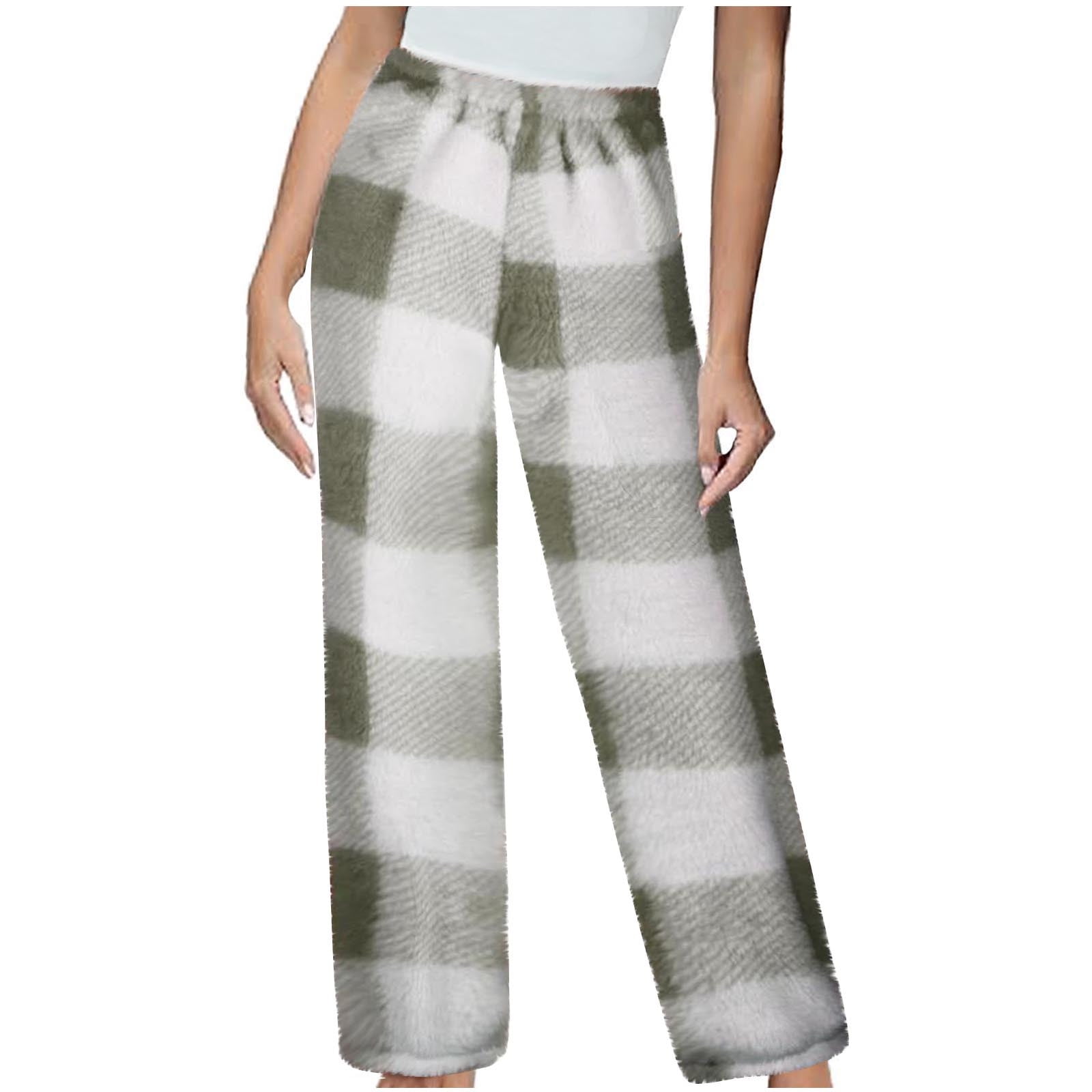 Clears Womens Fluffy Wide-Leg Pants Color Block Y2K Streetwear Elastic ...