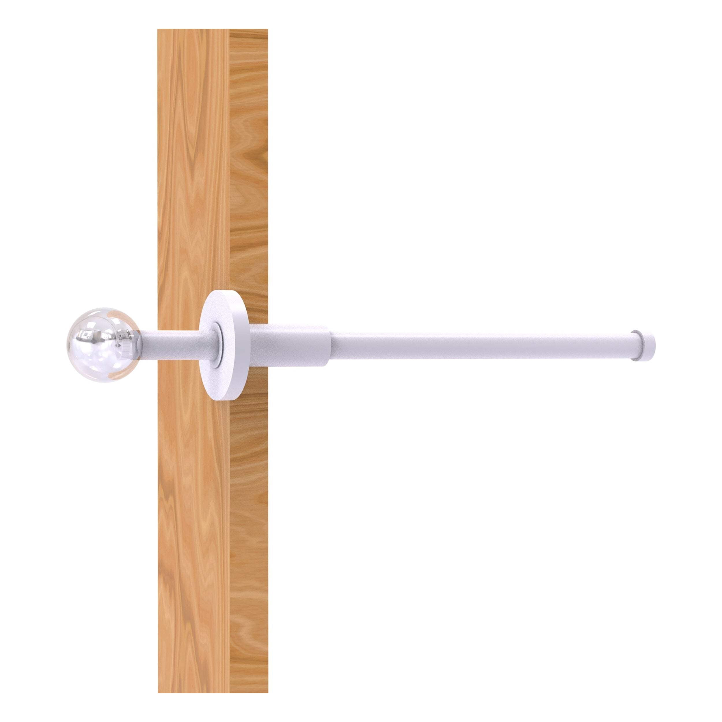 Clearview Collection Retractable Pullout Garment Rod in Matte White ...