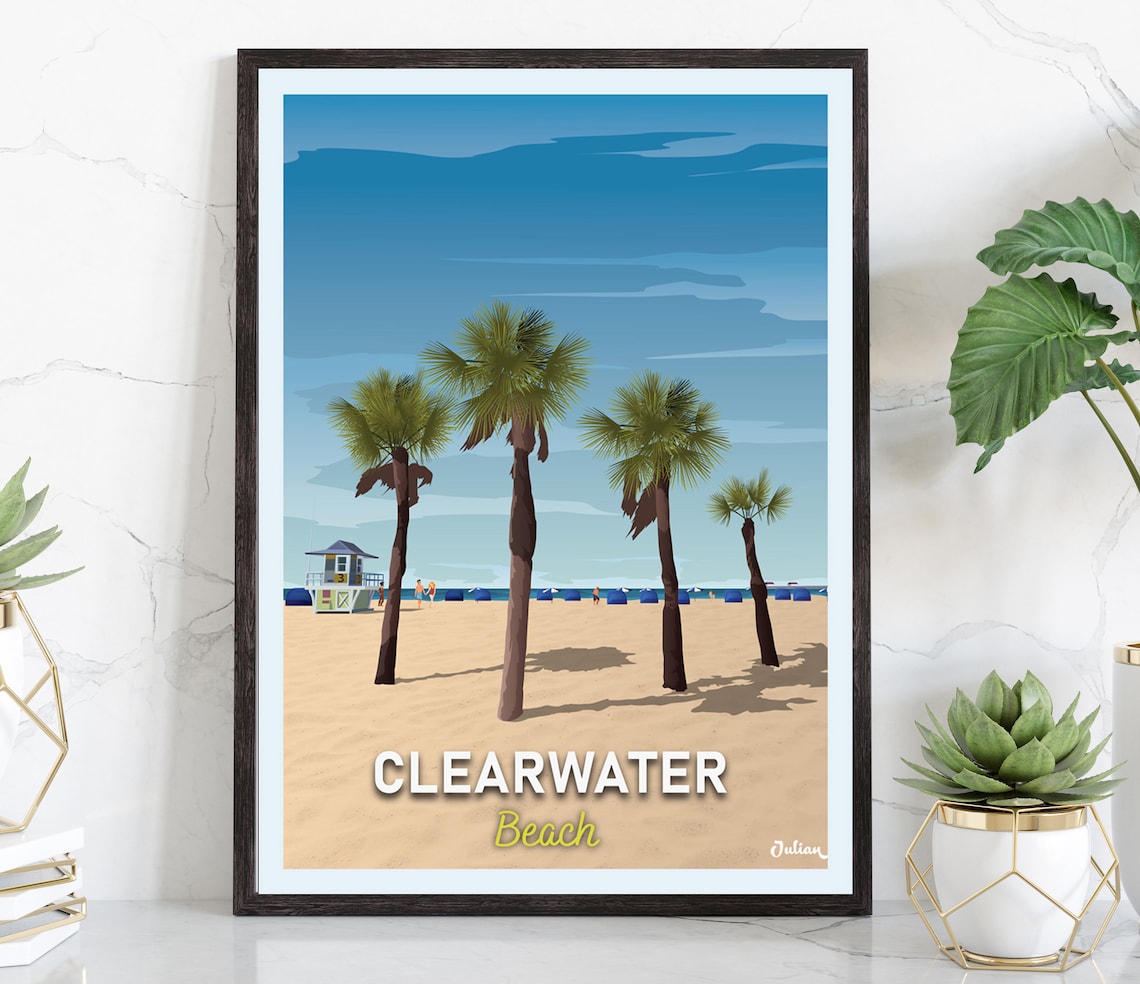 Clearwater Beach, Florida, Travel Print, Modern Wall Art Home Decor ...