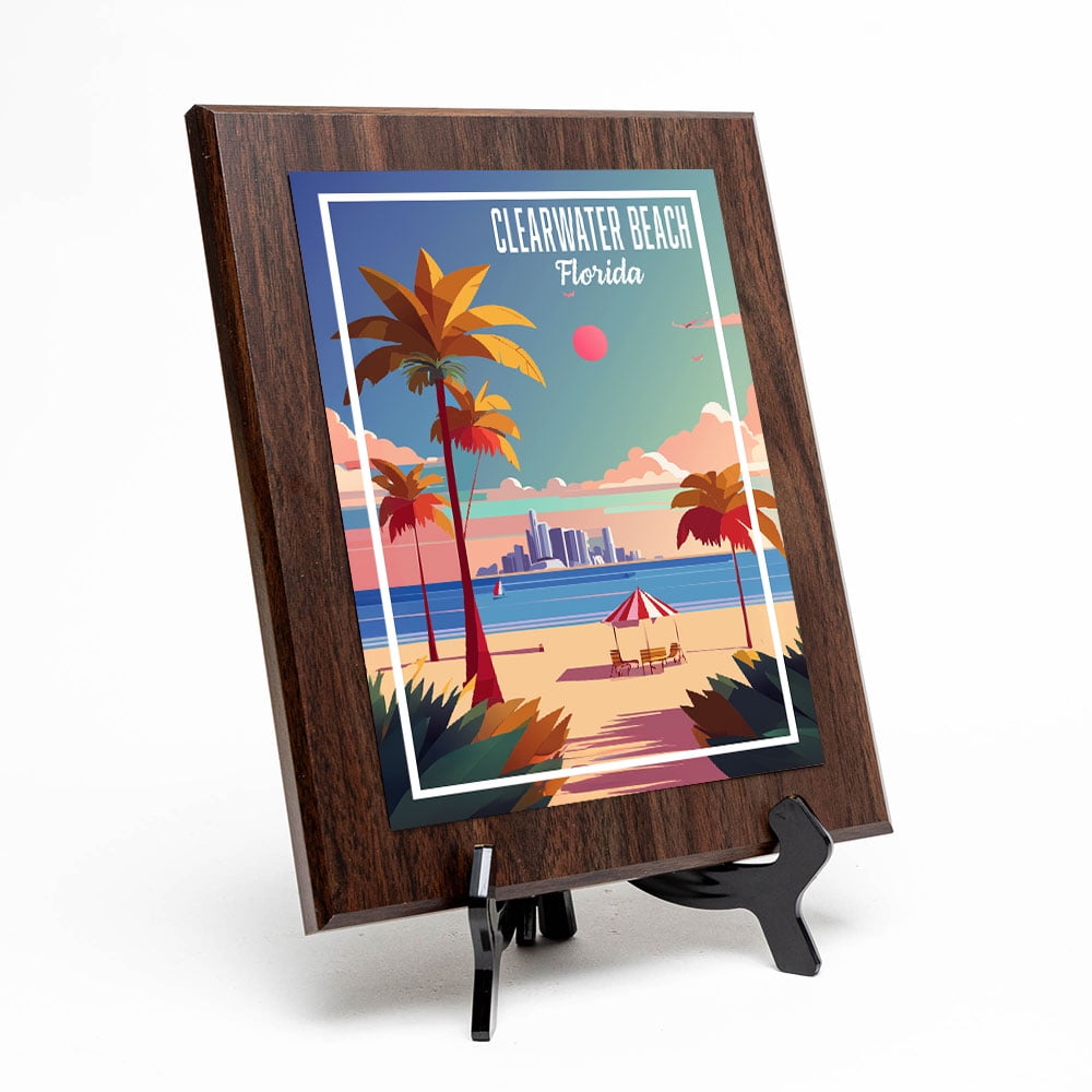 Clearwater Beach Florida, Wooden Frame 5x7 Decorative Wall Plaque With ...
