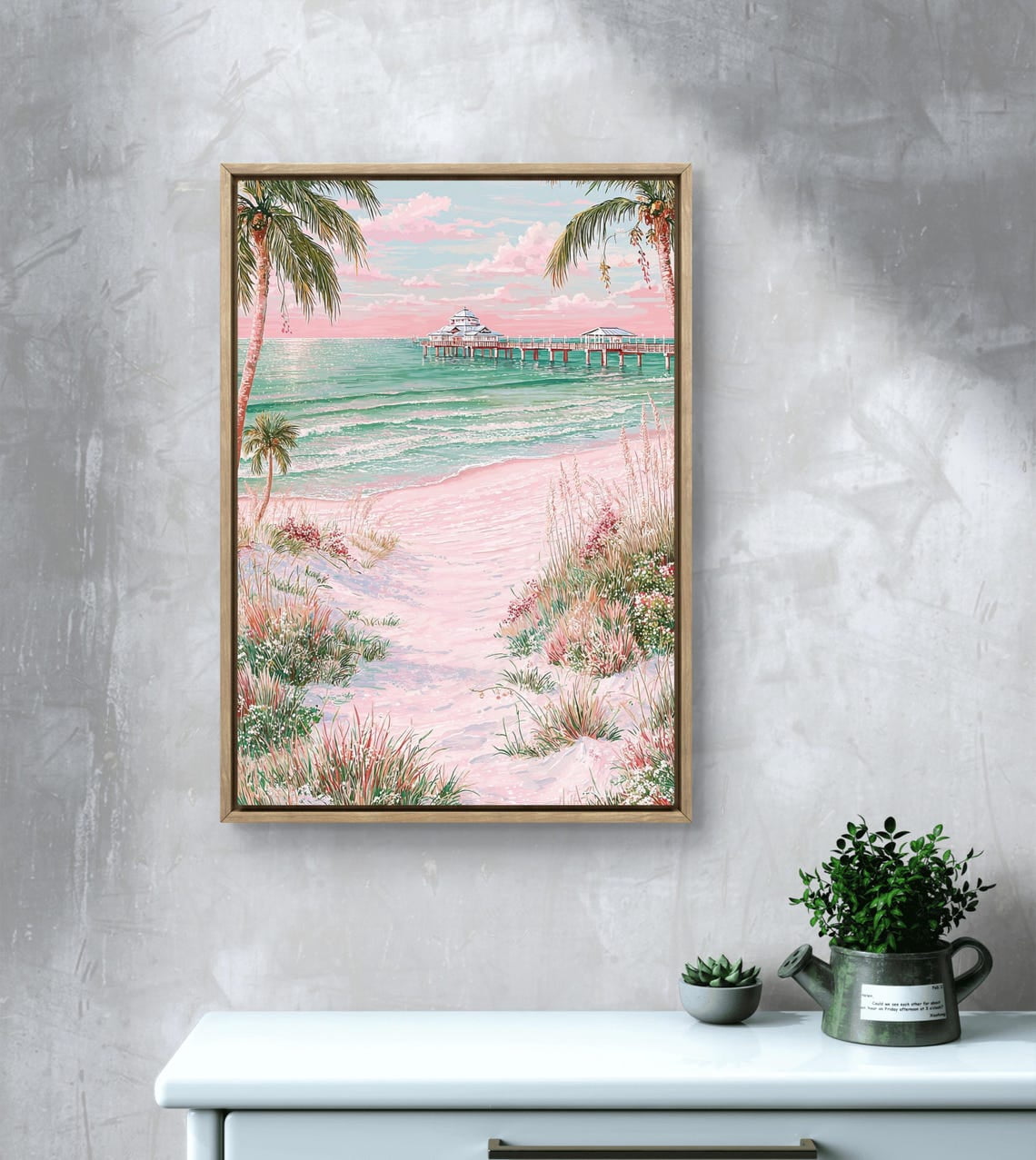 Clearwater Beach Pier 60 Pastel Sunset Coastal Art Print Florida Gulf ...