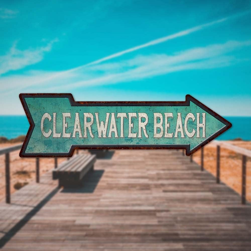 Clearwater Beach Rt Vintage Looking Beach Metal Sign 5x17 205170001005 ...
