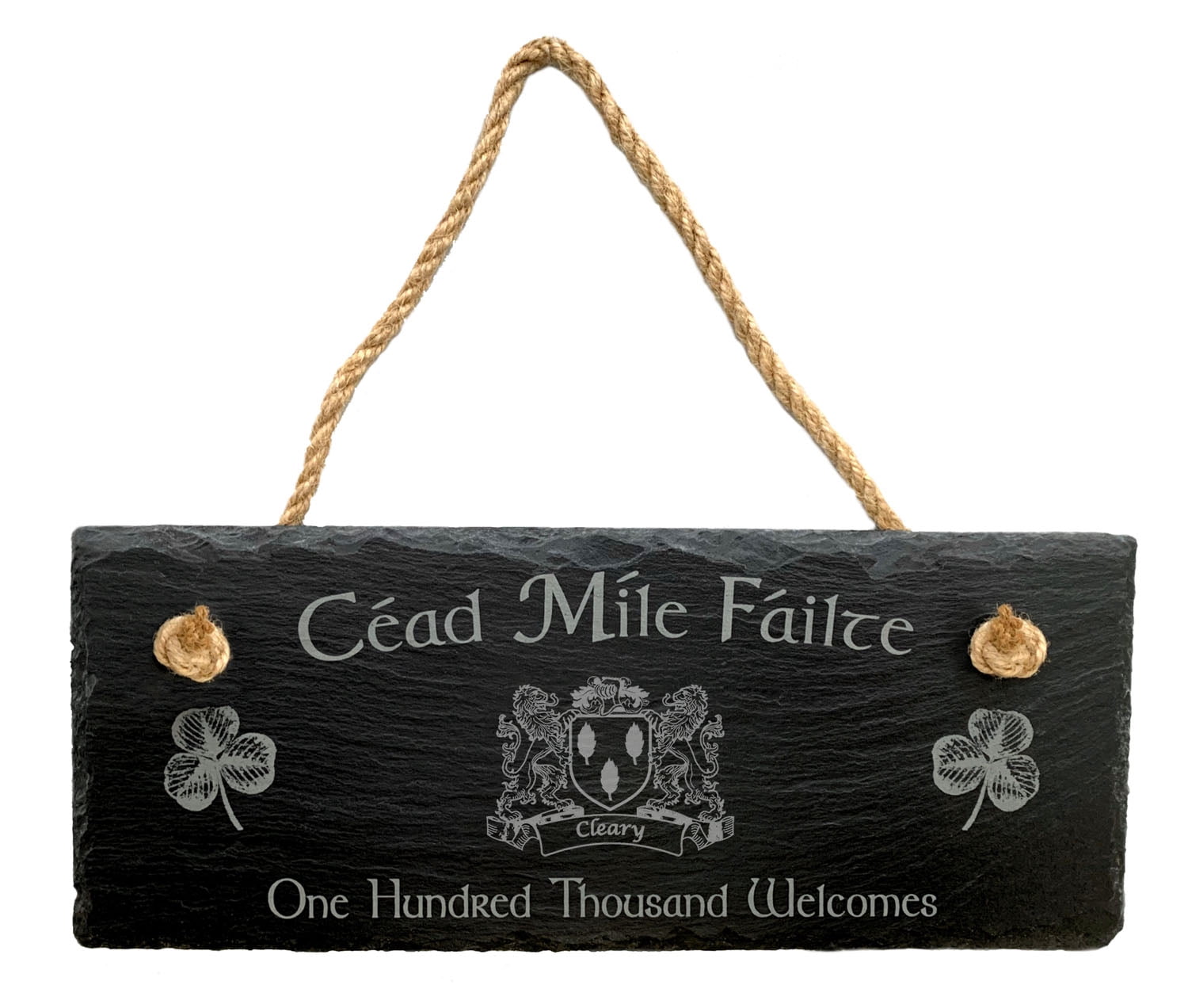 Cleary Irish Coat of Arms Slate Plaque Blessing - Céad Míle Fáilte ...