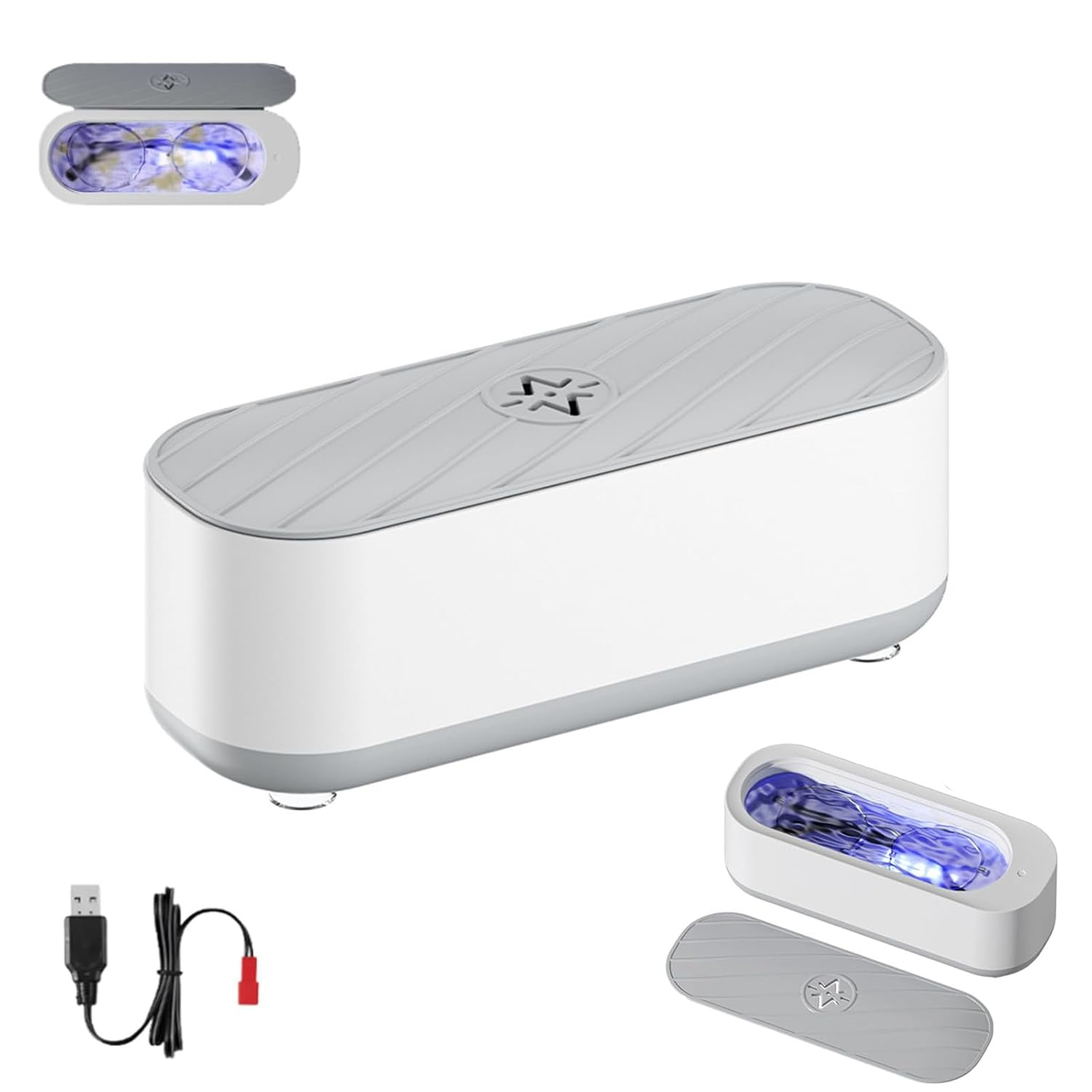 Clearzy Ultrasonic Glasses Cleaner, Corvante Glasses Cleaning Machine, Rechargeable Eyeglass ...