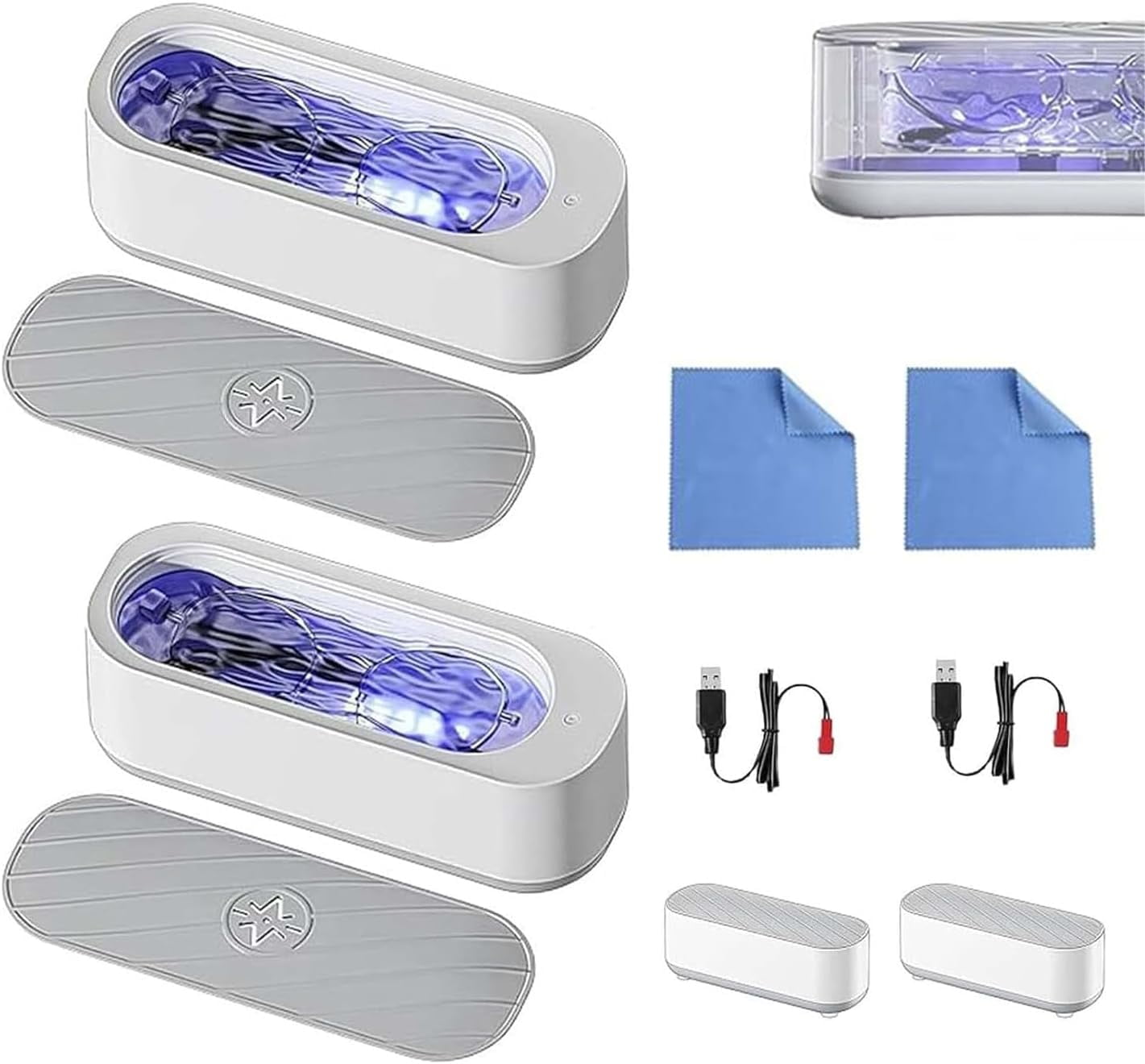 Clearzy Ultrasonic Glasses Cleaner Machine, Home Portable Ultrasonic ...
