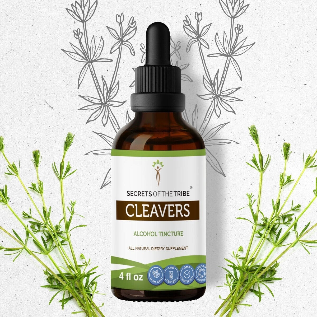 Secrets of the Tribe Cleavers Tincture Dietary Supplement, Natural ...