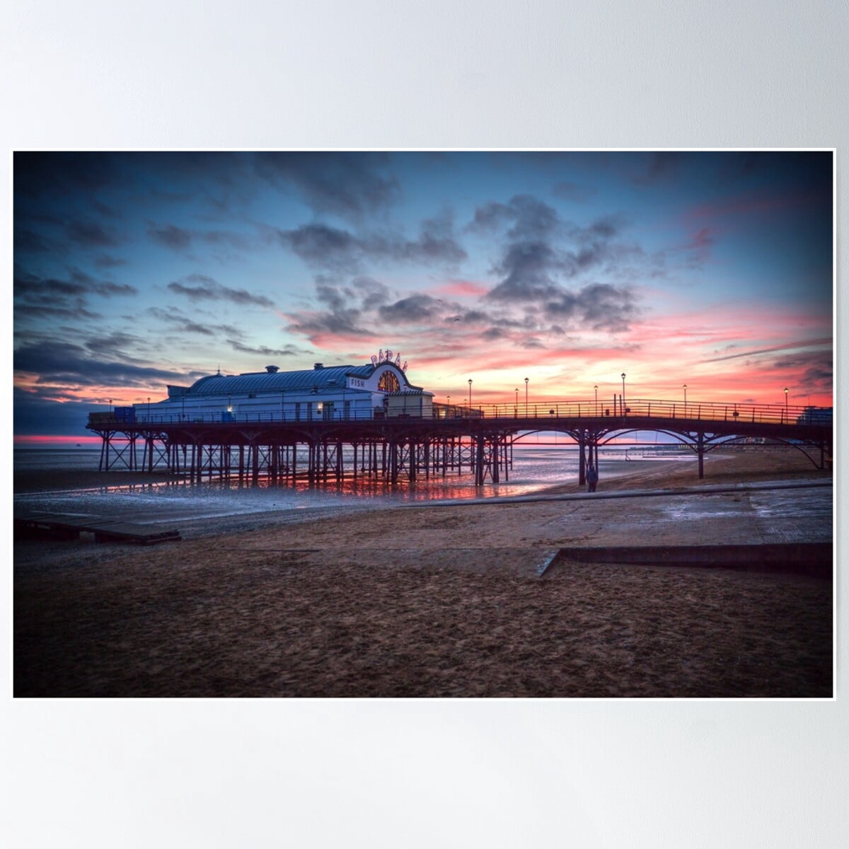 Cleethorpes Pier, Stunning Sunrise Poster Wall Art, Modern Wall Decor ...