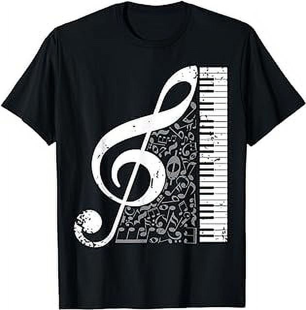 Clef Piano Musical Notes Pianist Musicians Instrument T-Shirt - Walmart.com
